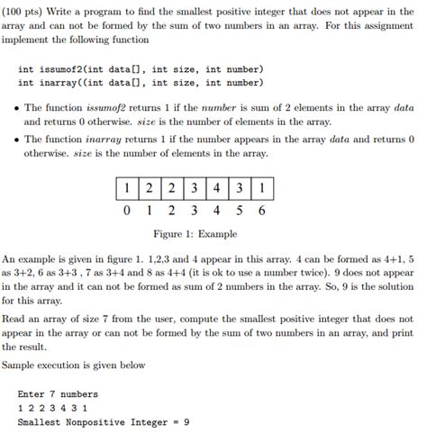 Solved Pts Write A Program To Find The Smallest Chegg
