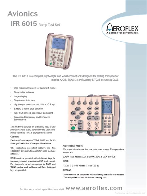 Ifr6015 Ramp Test Set Aeroflex