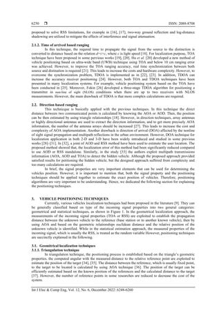 A Survey Of Ranging Techniques For Vehicle Localization In Intelligence