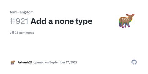 Add A None Type · Issue 921 · Toml Langtoml · Github