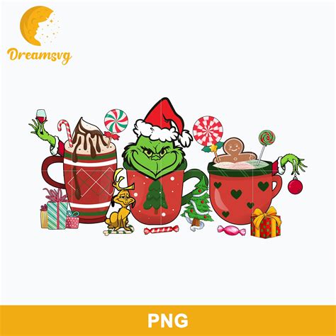 Grinch Christmas Coffee Latte Png Christmas Coffee Png Christmas Cof
