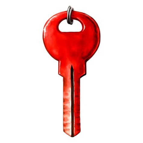 Bright Red Key Isolated On For Security Concept 56818916 Png
