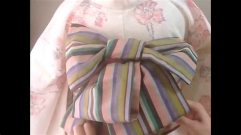 ふんわりリボンのお太鼓結び★半幅帯変わり結び★ Youtube