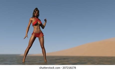 Asian Girl On Beach Topless Stock Illustration 208025716 Shutterstock