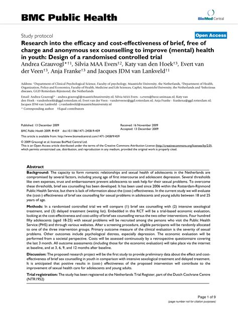 Pdf Research Into The Efficacy And Cost Effectiveness Of Brief Free
