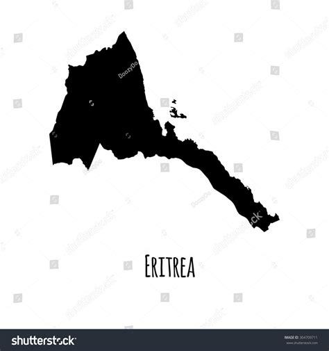 Eritrea Vector Black Outline Map Caption Stock Vector Royalty Free 304709711 Shutterstock
