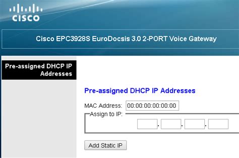 Epc3928s Cant Reserve Ip Cisco Community