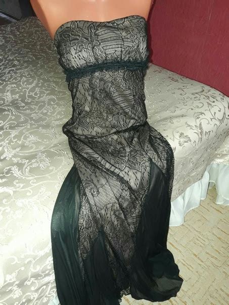 Платье женское длинное В отличном состоянии Размер 44 Низ кофейного цвета верх гипюр