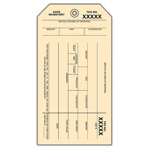 Physical Inventory Tags