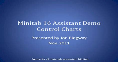 Pdf Minitab 16 Assistant Demo â€“ Control Charts Asq 1302 Dokumen