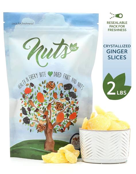 Nuts U S Dried Crystallized Ginger Slices Non Gmo No Artificial