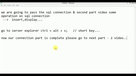 Database Connection Part 1 Using C Youtube