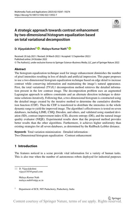 A Strategic Approach Towards Contrast Enhancement By Two Dimensional