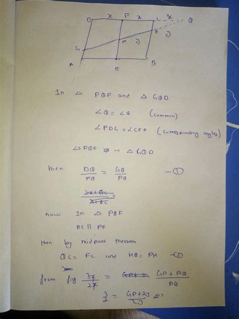 Abcd Is A Parallelogram E Is The Mid Point Of Ab And F Is The Mid Point Of Cd Gh Is Any