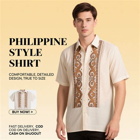 New Modern Barong Filipiniana Pinya Jusilyn Polo Barong Short Sleeves