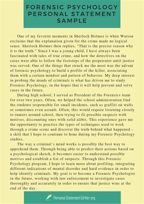 Use Forensic Psychology Personal Statement Writing Service