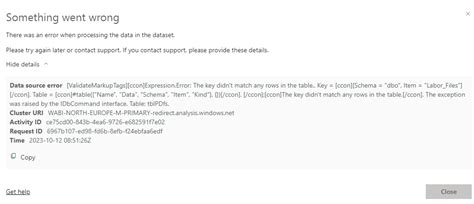 Error Message Microsoft Fabric Community
