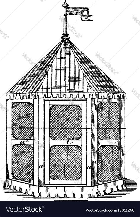 Folding Pavilion Structure Timber To Create Vector Image