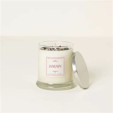 Birth Month Gemstone And Flower Candle