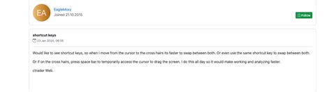 CTrader Forum Keyboard Shortcut To Change Between Cursor And Cross Hair