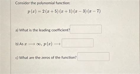 solved consider the polynomial function
