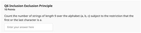 Solved Q6 Inclusion Exclusion Principle 10 Points Count The