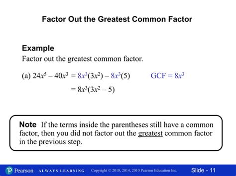 Section 131 Greatest Common Factor Factoring By Grouping Ppt