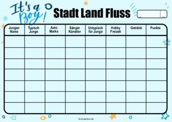 Vorlagen F R Stadt Land Fluss Zum Ausdrucken