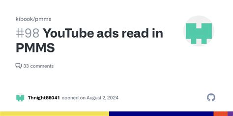 youtube ads read in pmms · issue 98 · kibook pmms · github