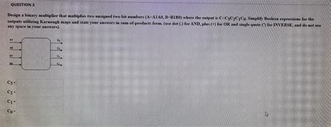 Solved Design A Binary Multiplier That Multiplies Two
