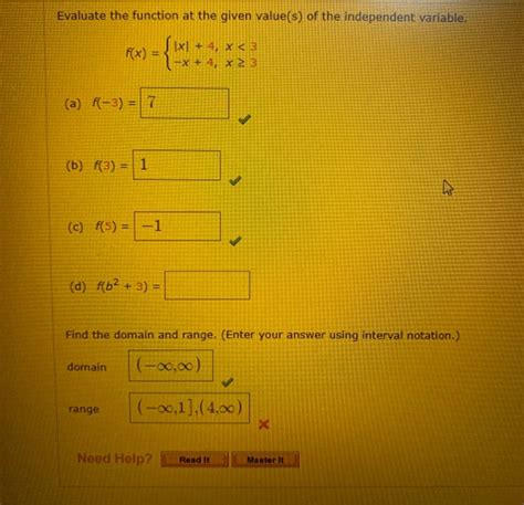 solved evaluate the function at the given value s of the