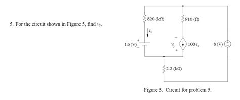 solved for the circuit shown in figure 5 find vy