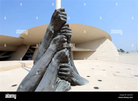 Doha Qatar September 30 2019 The Flag Of Glory Sculpture By Ahmed