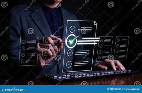 Businessman Evaluating With Checkboxes On Online Computer Assessment