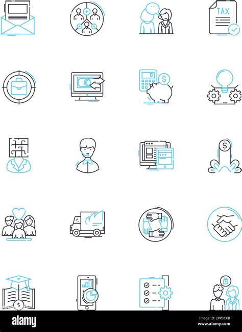 Trading Company Linear Icons Set Importing Exporting Distribution Trading Supply Logistics