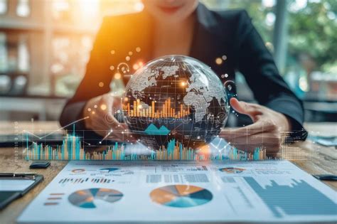 Modern Digital Workspace With Charts And Data Analysis Stock Image