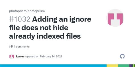 Adding An Ignore File Does Not Hide Already Indexed Files Issue 1032