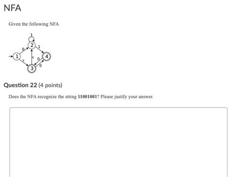 Solved Nfa Given The Following Nfa 3 Question 22 4 Points