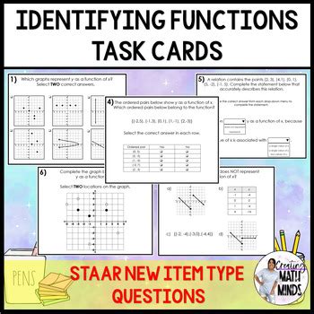 Identifying Functions Task Cards By CreatingMathMinds TPT