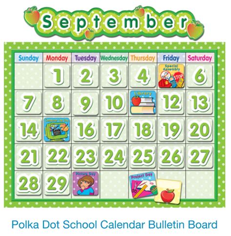 Polka Dot School Calendar Bulletin Board Create It Supply St
