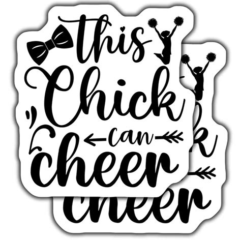 This Chick Can Cheer Sticker Set Cheerleader Stickers Cute Cheer Stickers 2 Pkindle Sticker