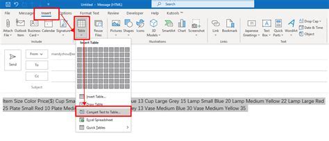 Insert Table Outlook Transparent Public Data