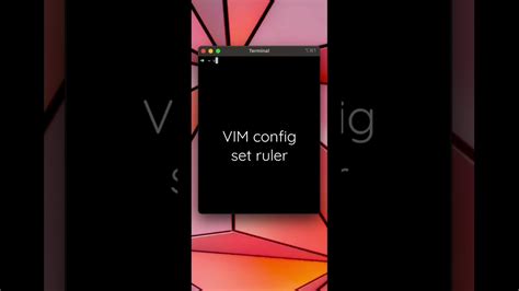 Vim Configuration Set Ruler Shorts Programming Vim Youtube