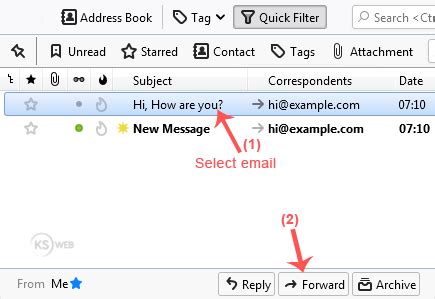 How To Forward An Email In Mozilla Thunderbird Ks Web