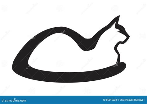 Gato Estilizado No Fundo Branco Ilustração Do Vetor Ilustração De