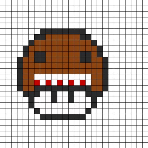 Domo Mushroom Perler Bead Pattern Bead Sprites Characters Fuse Bead