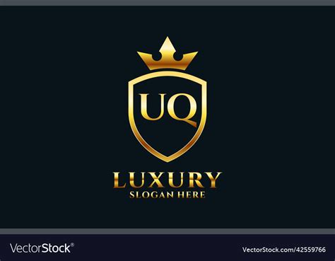 Initial Uq Elegant Luxury Monogram Logo Or Badge Vector Image