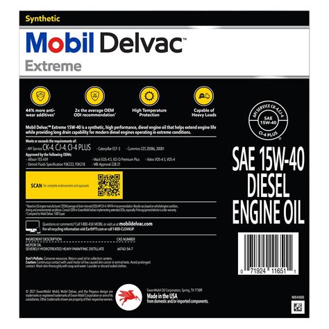 Mobil Delvac Extreme Heavy Duty Full Synthetic Diesel Engine Oil 15w 40