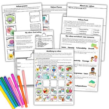 Personal Values Worksheets Social Emotional Learning Grade