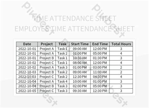 Optimizing Employee Time Tracking With Attendance Sheets Excel Template Free Download Pikbest